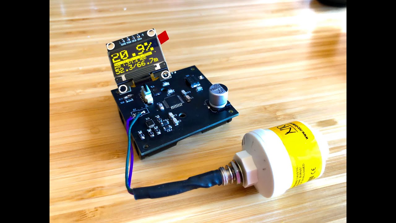 Arduino based oxygen sensor for nitrox diving - YouTube