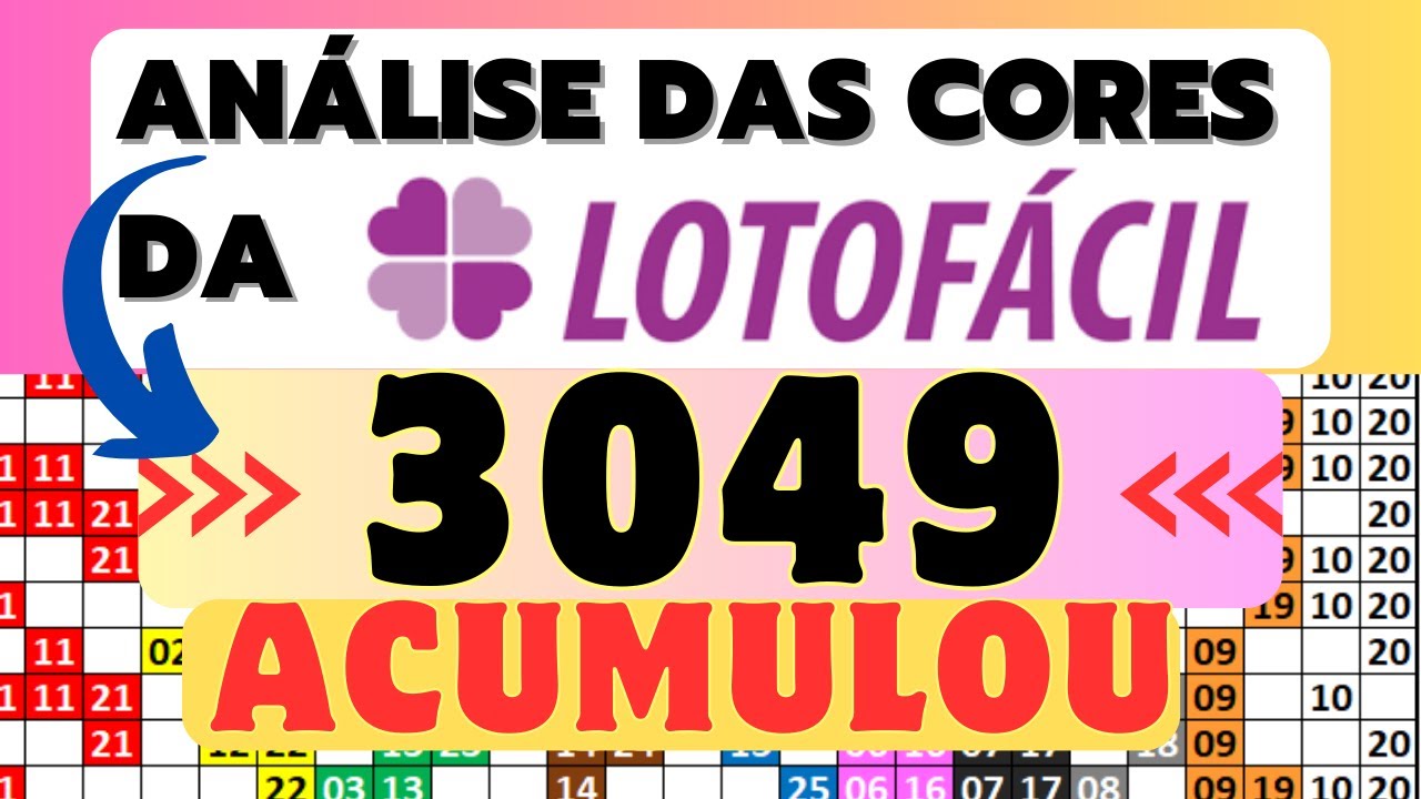 LOTOFÁCIL 3049 | ANÁLISE ESPECIAL TABELA DAS CORES - YouTube