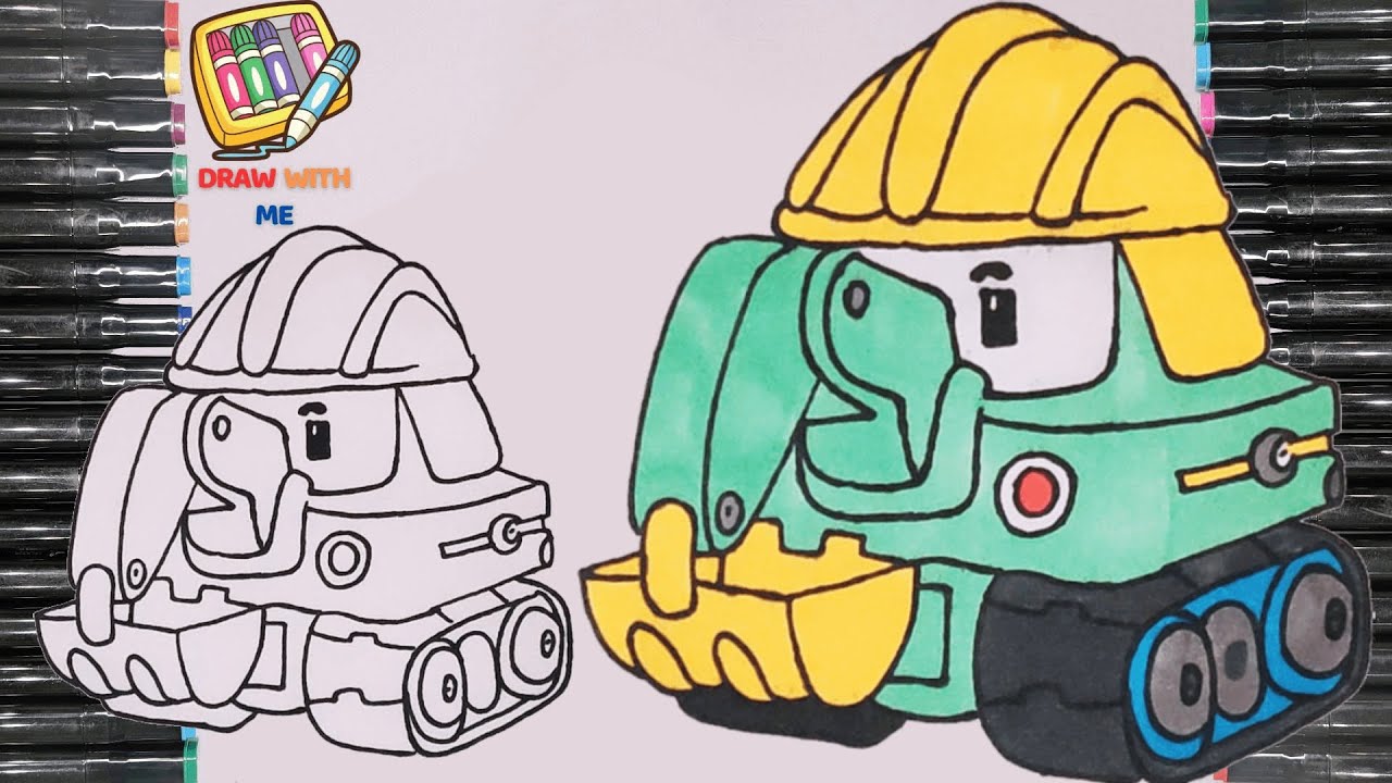 Let's Draw Poke from Robocar Poli Together! - YouTube