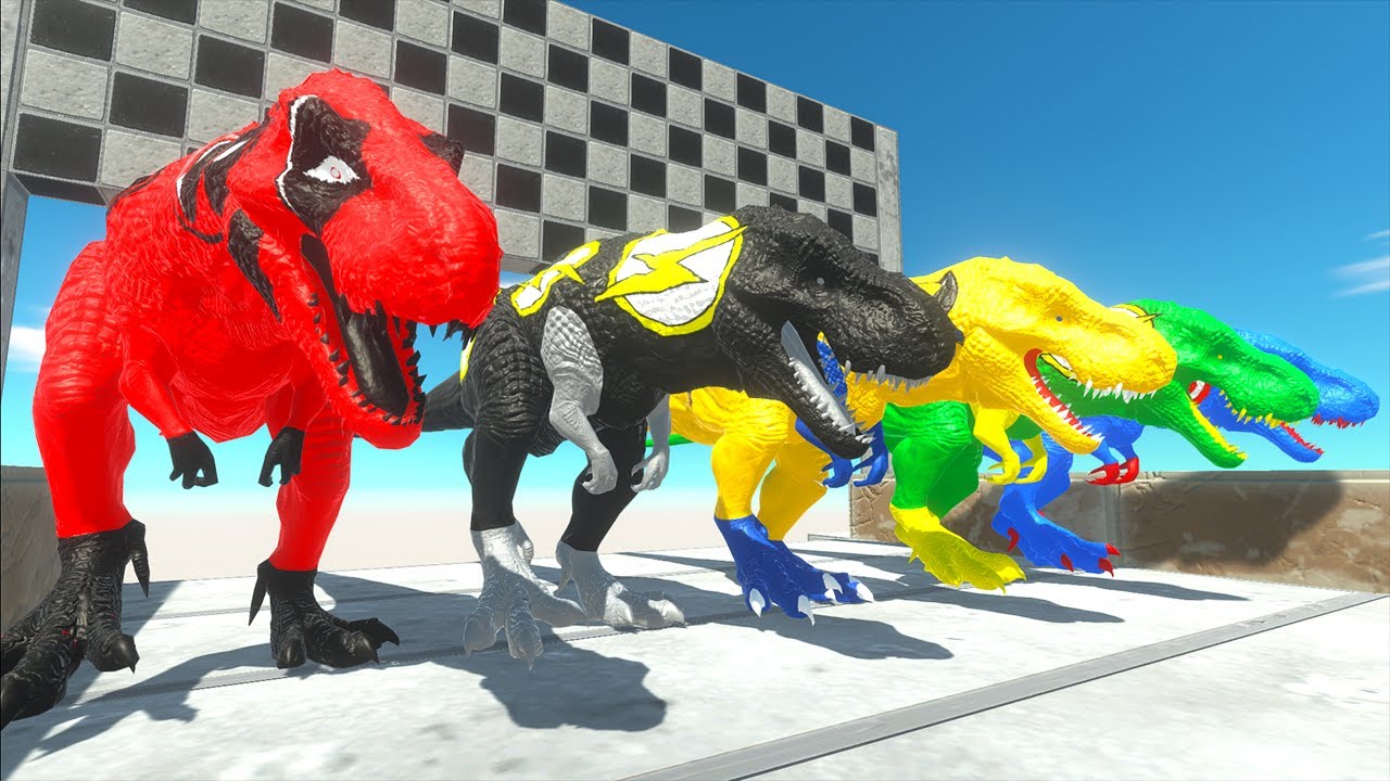 5 Tyrannosaurus Rex Justice League Speed Race Championship - Animal ...