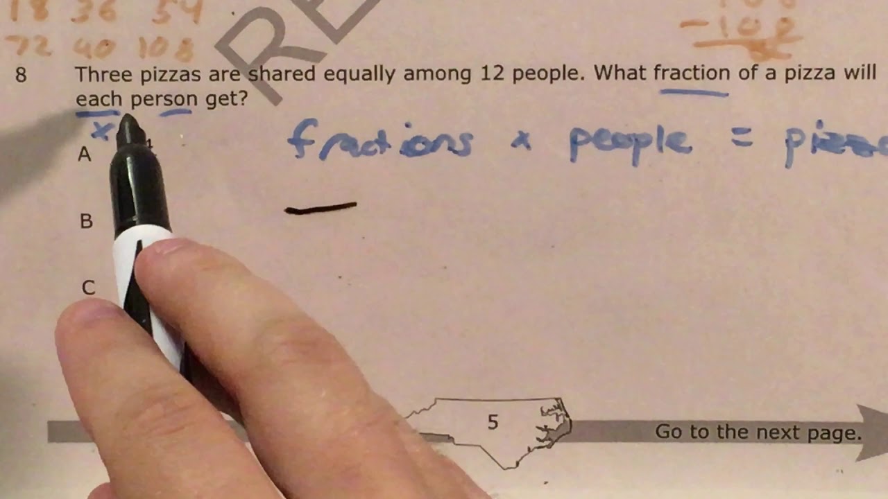 NC 5th Grade Math Released question 8 (released 2018 - 2019) - YouTube