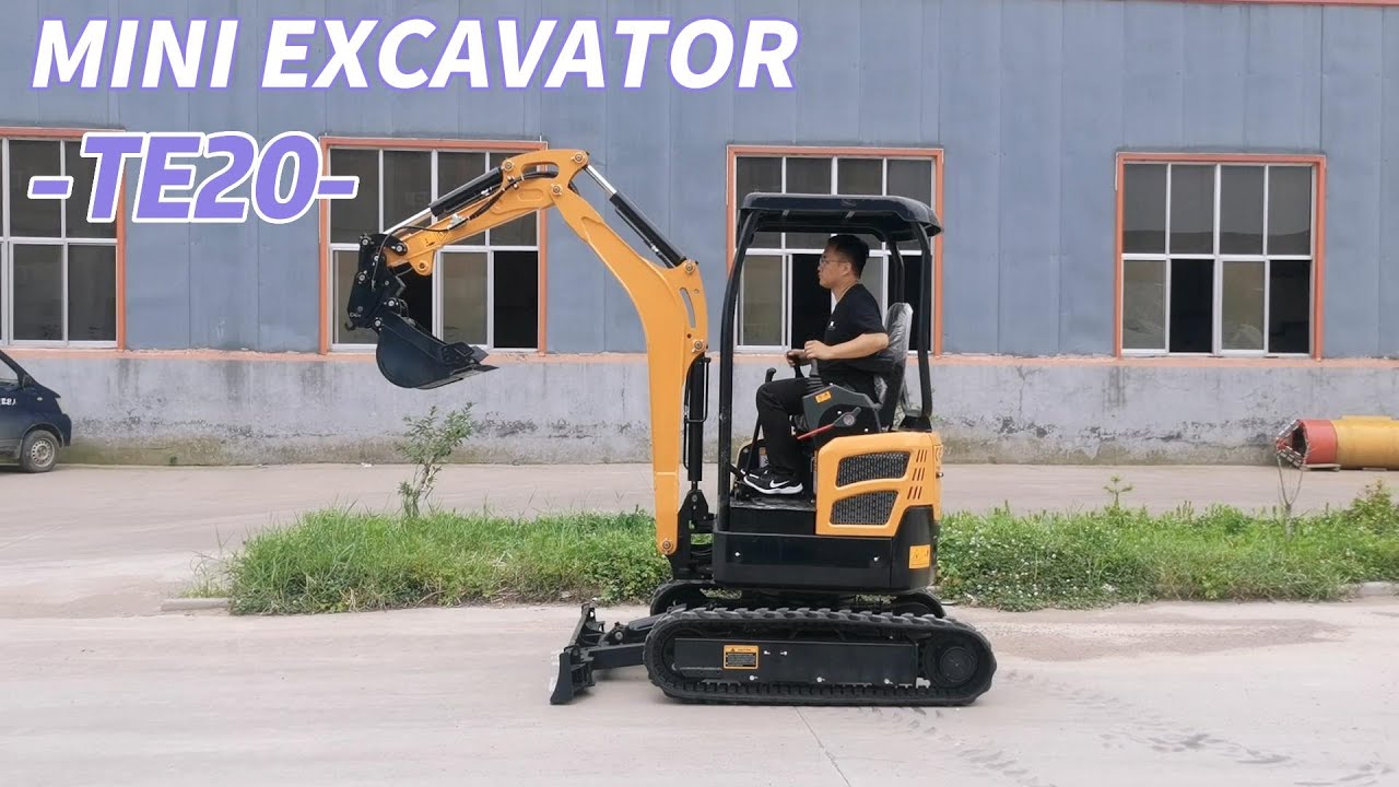 1.8T 2.0T Farm Garden Construction Machinery TE20 Mini Excavator with Hydraulic pilot - YouTube