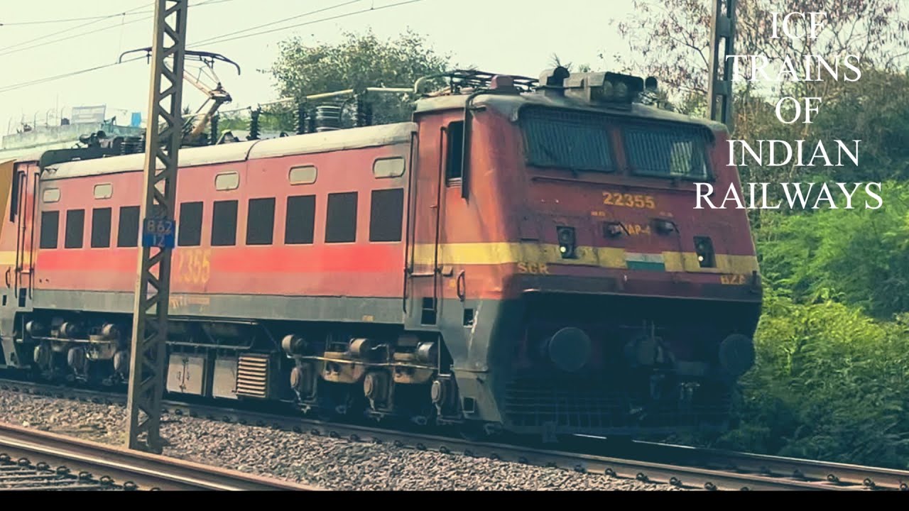 ICF TRAINS CROSSING AT SECR RAILWAY ZONE II INDIAN RAILWAYS - YouTube