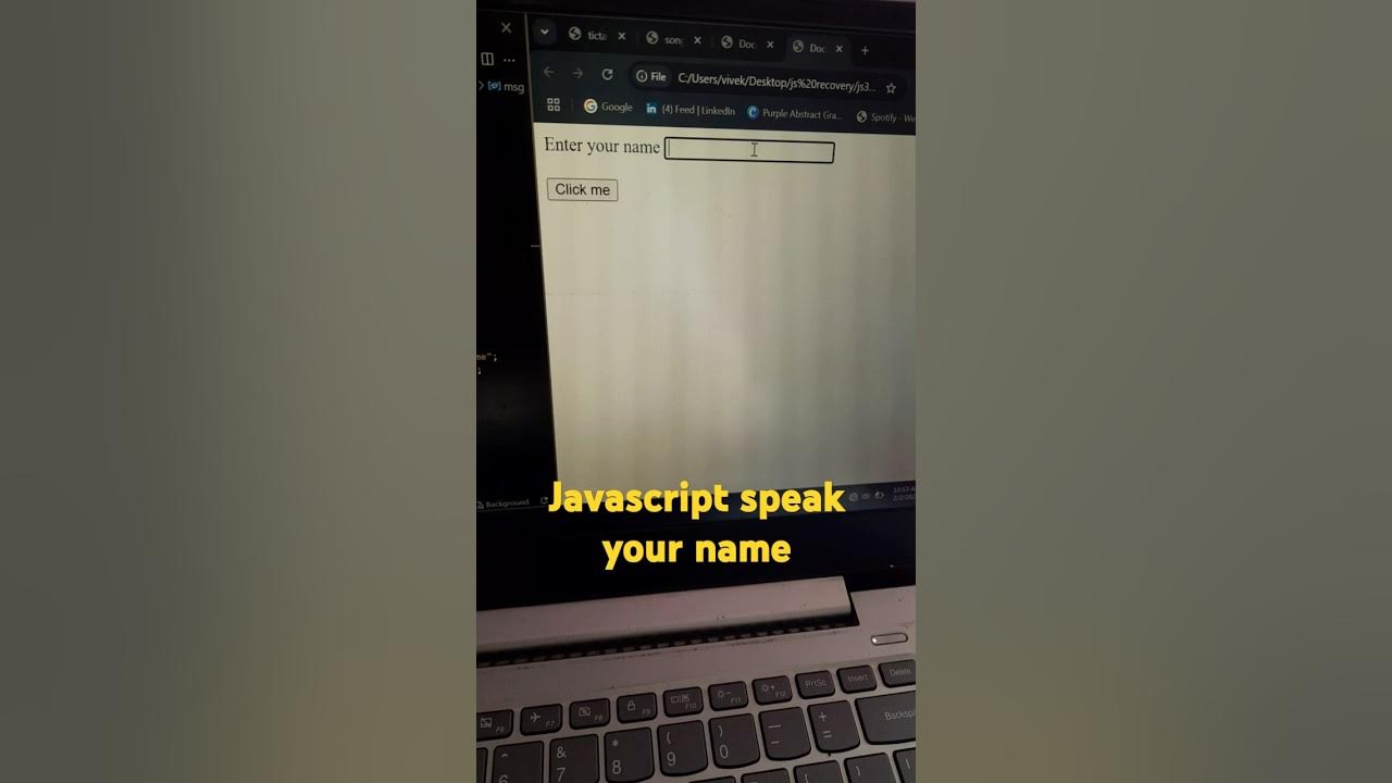 Speak to Your Name Using Javascript, javascript se apna naam bulwaye - YouTube
