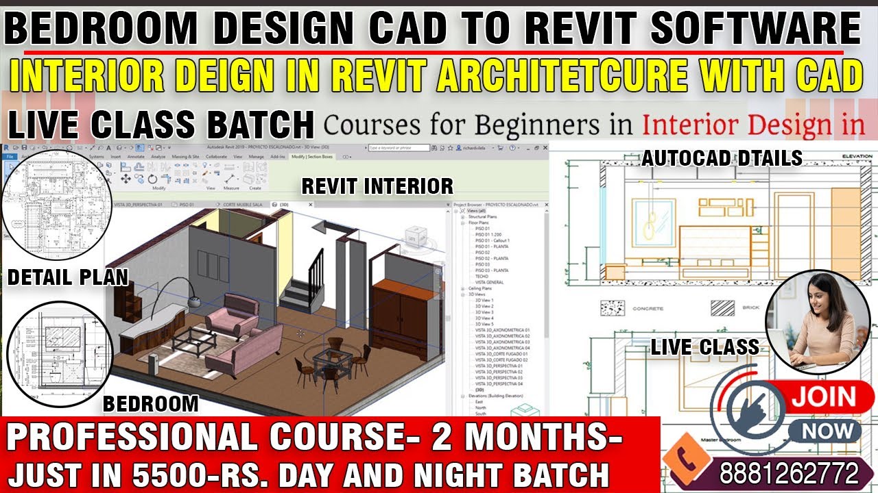 (Class 1 )Now Easy Interior Design Autocad To Revit Architecture ...