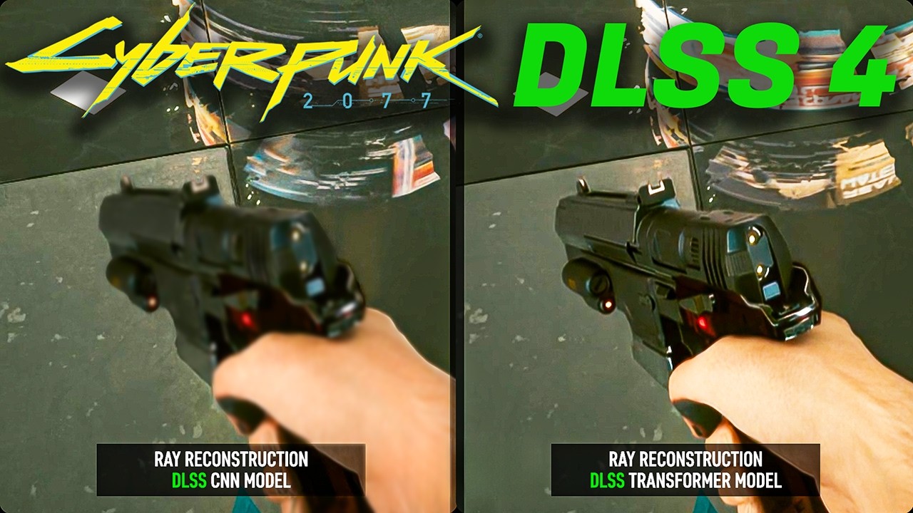 Cyberpunk 2077 - RTX 4060 - DLSS 4 Ray Reconstruction - Transformer vs ...