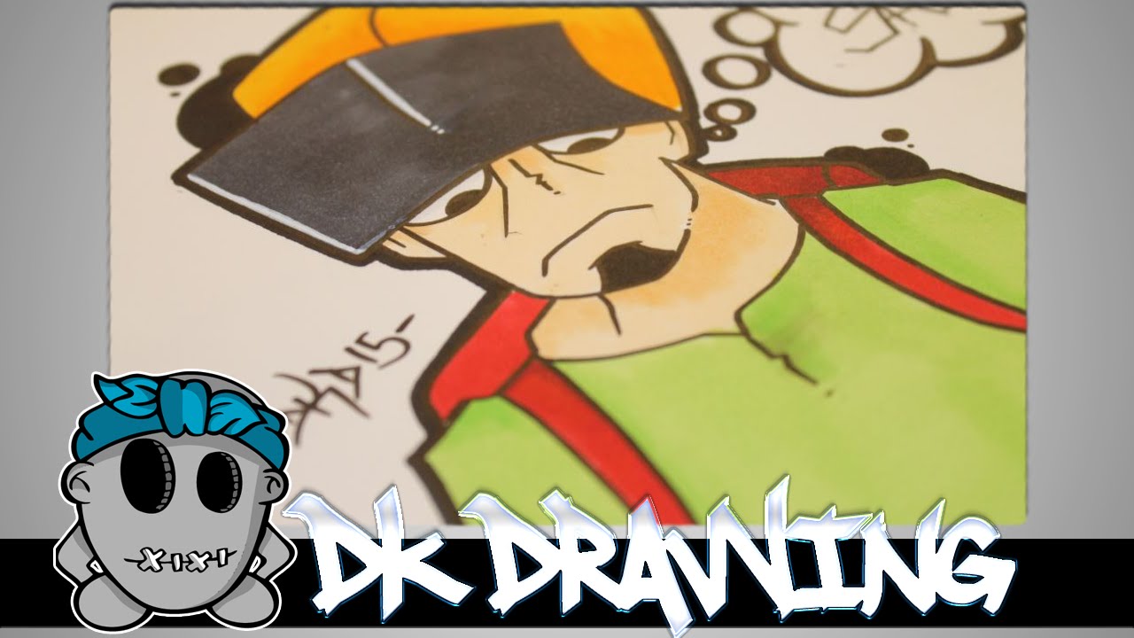 How to draw a graffiti character step by step - sad - YouTube