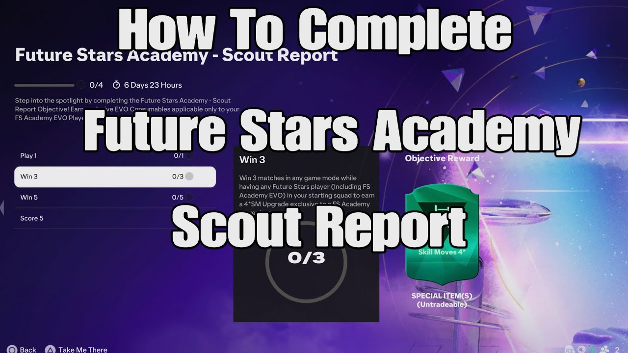 EASY WAY!! How To Complete Future Stars Academy - Scout Report On FC25 ...