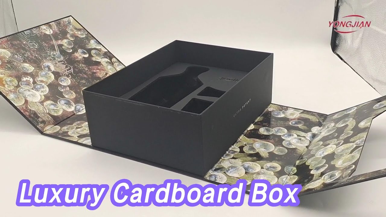 Magnet Luxury Cardboard Box Hot Stamping Black Square For Wine - YouTube