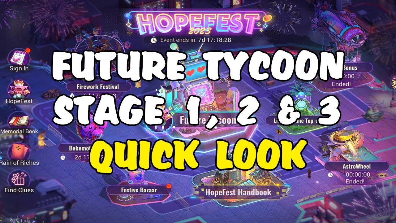 QUICK LOOK - FUTURE TYCOON STAGE 1, 2 & 3 ANNIVERSARY HOPEFEST 2023 ...