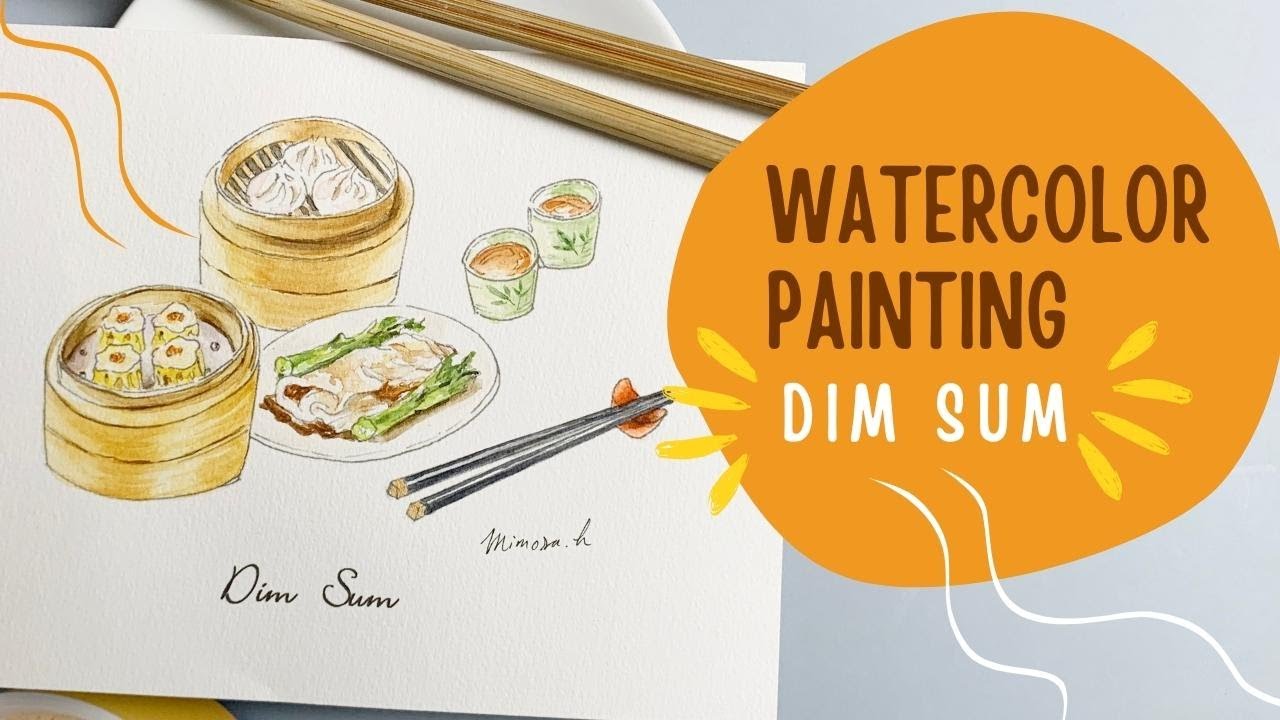 How To Paint Dim Sums (Simple & Fast) | Watercolor for Beginners 🎨 ...