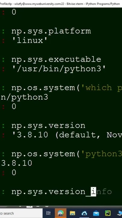 Get The Numpy Sys Module Attributes Using Interactive Python Ipython