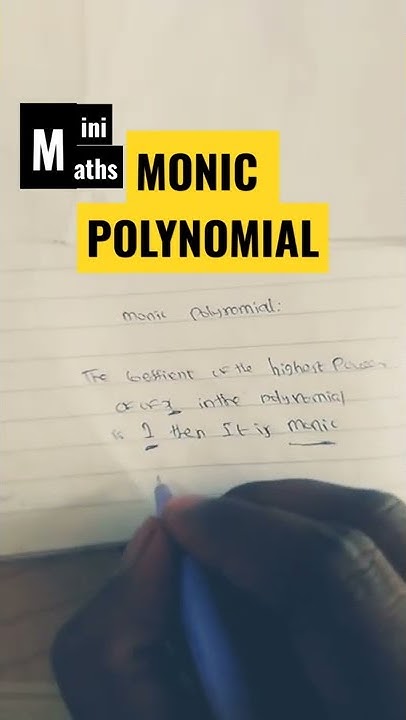 Monic polynomial || example - YouTube