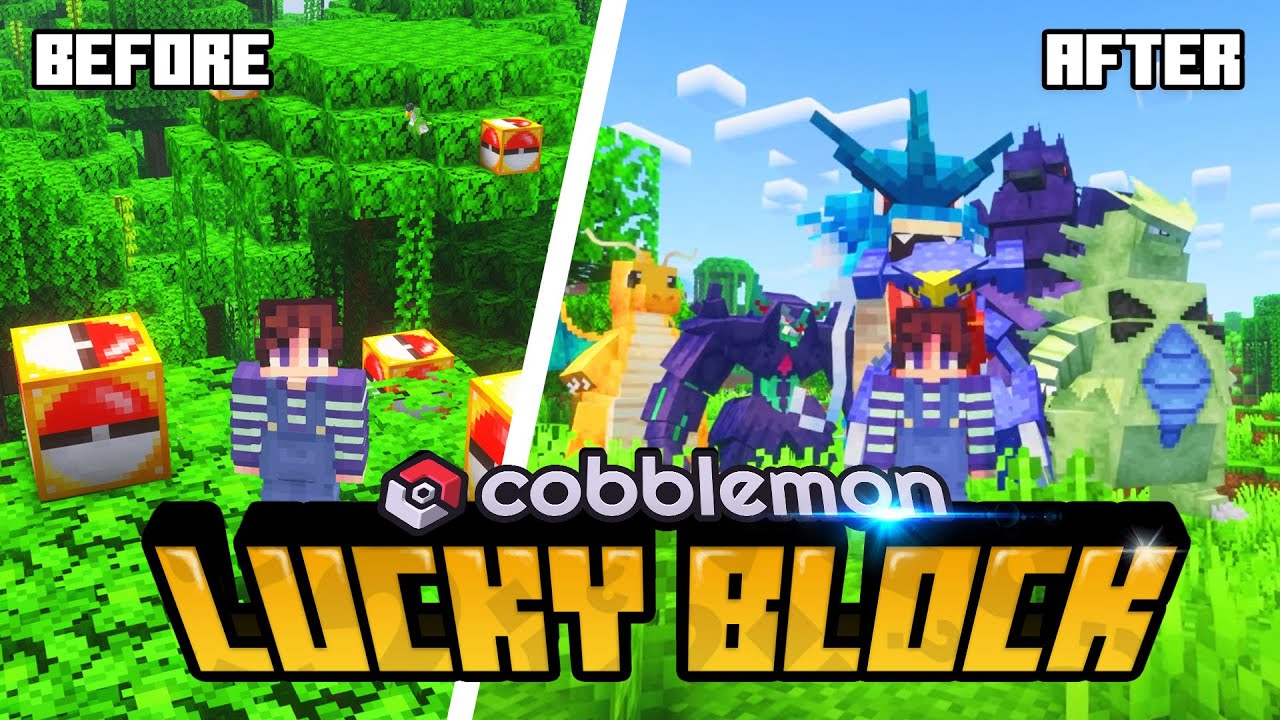 Epic BATTLES in the Lucky Block Jungle Safari Zone | Cobblemon - YouTube