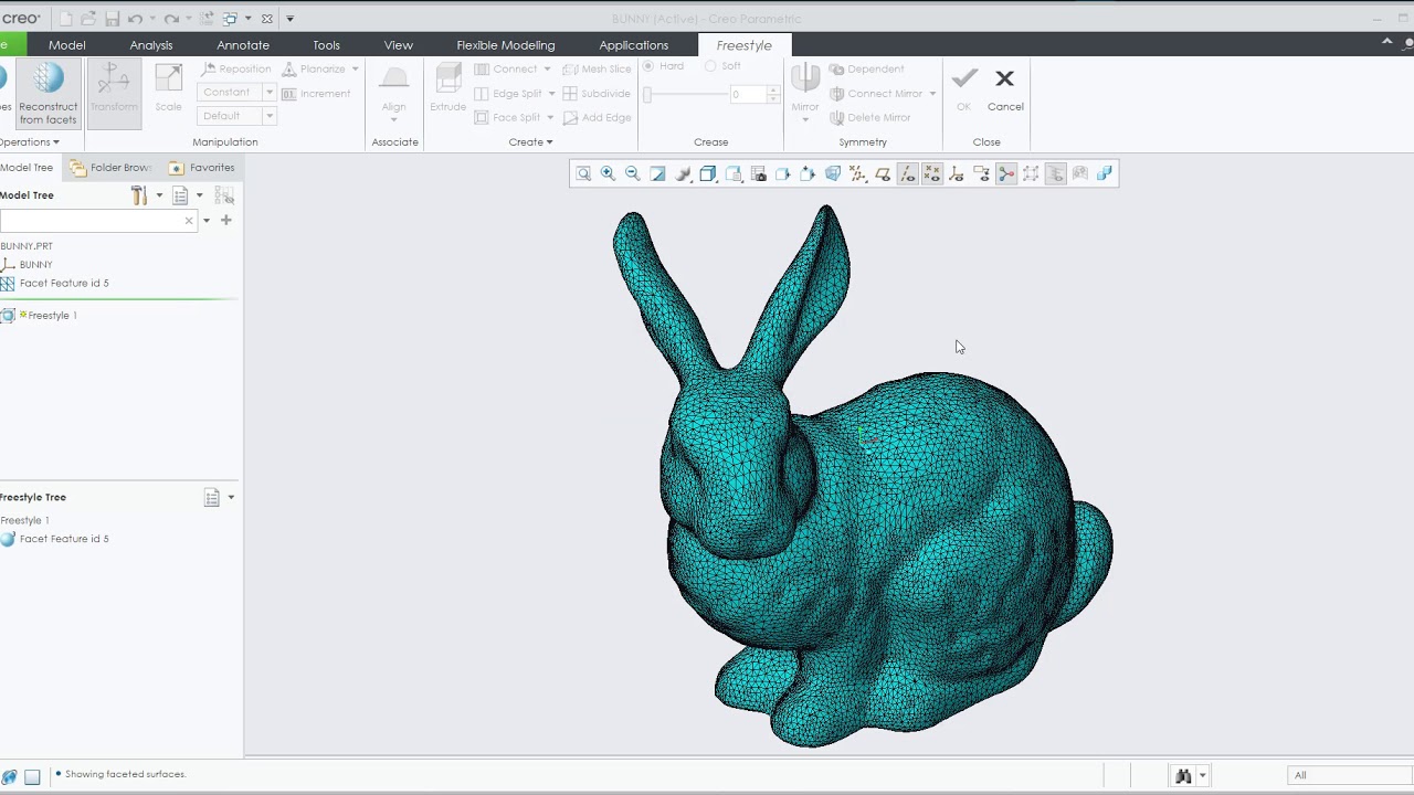Creo Reverse engineering using automatic subdivisional modeling feature ...