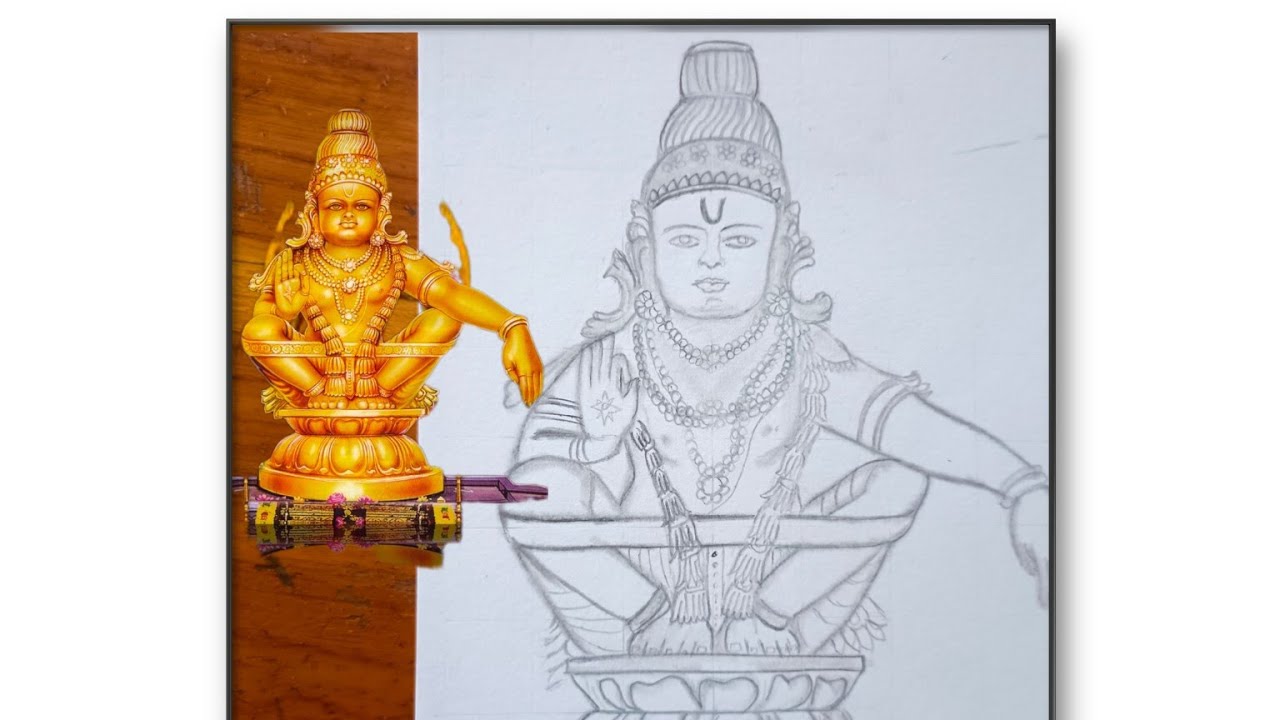 How to draw ayyappa outline for beginners//step by step for beginners # ...