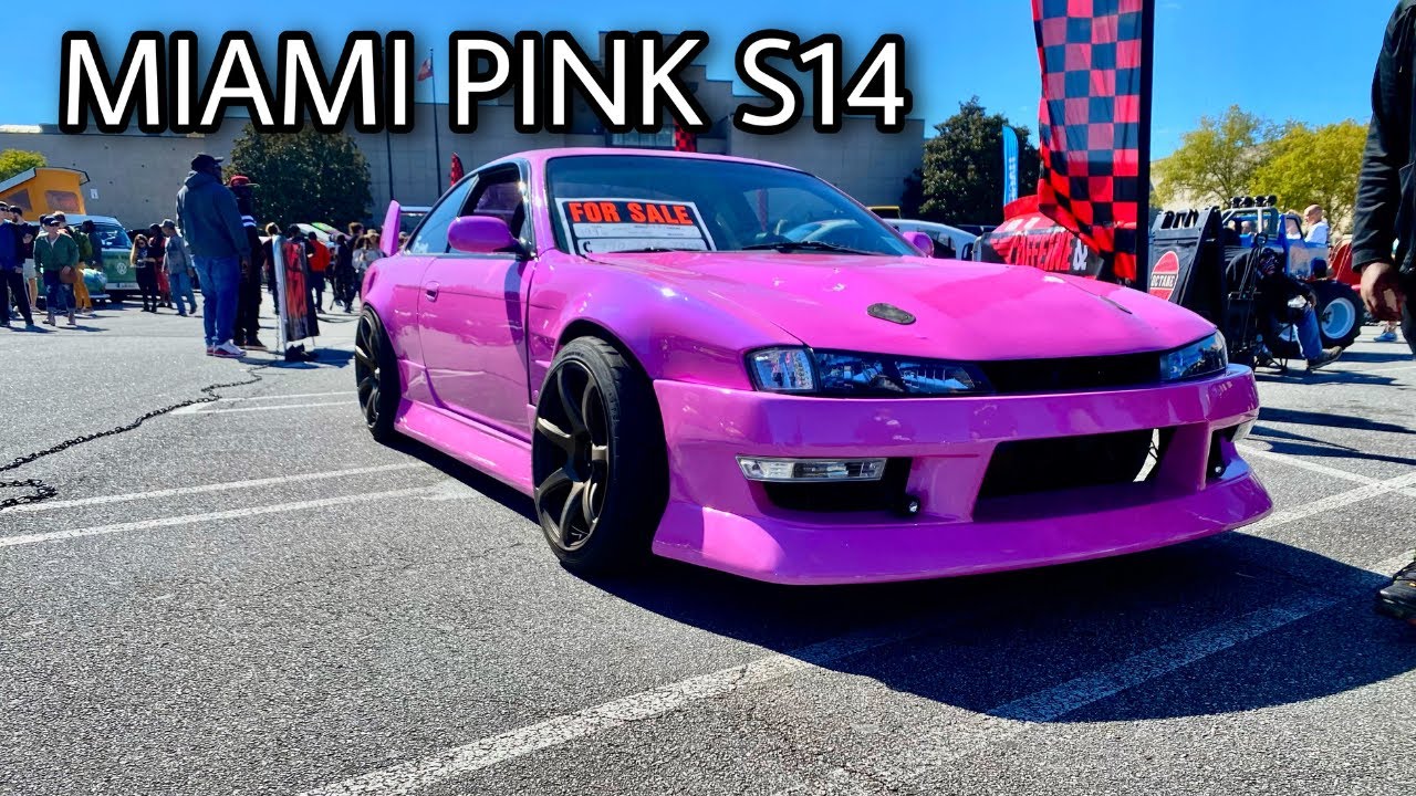Caffeine And Octane Car Spotting Miami Pink S14 For Sale - YouTube