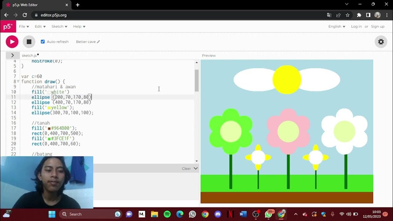 Membuat Pattern Flower Di Website P5js Youtube