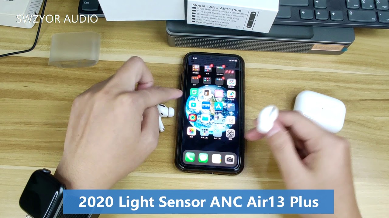 New ANC Air13 Plus true light sensor TWS 1:1 AirPods Pro VS Air12 Air3 ...