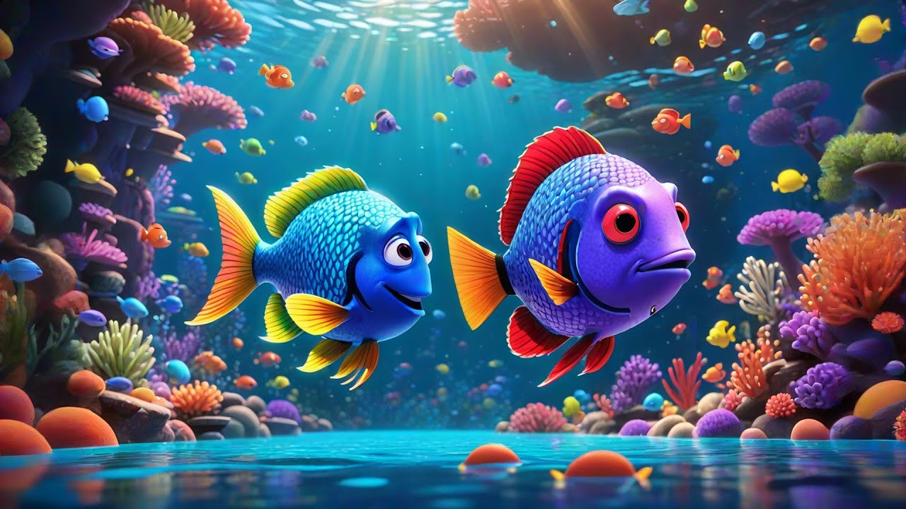 Three Rainbow Fish Know Their Colors | Colors and Counting Song for Kid ...