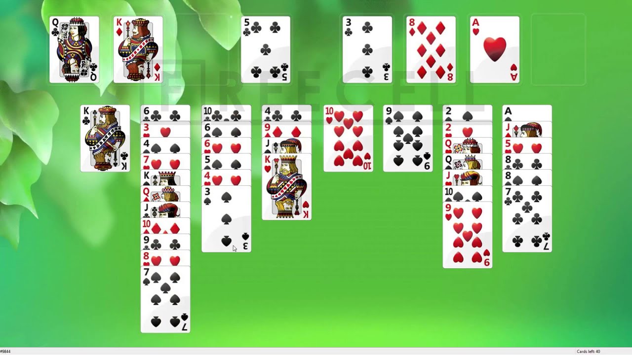 Solution to freecell game #9844 in HD - YouTube