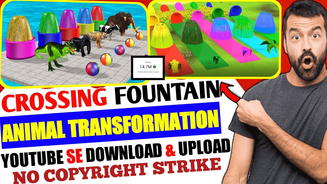 crossing fountain 3danimals transformation kaise Banaye | fountain ...