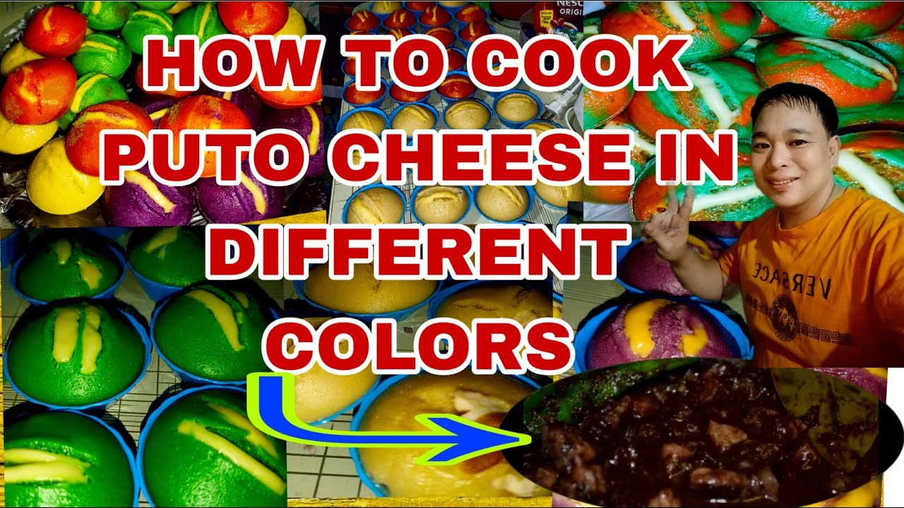 HOW TO COOK PUTO CHEESE IN DIFFERENT COLORS - YouTube