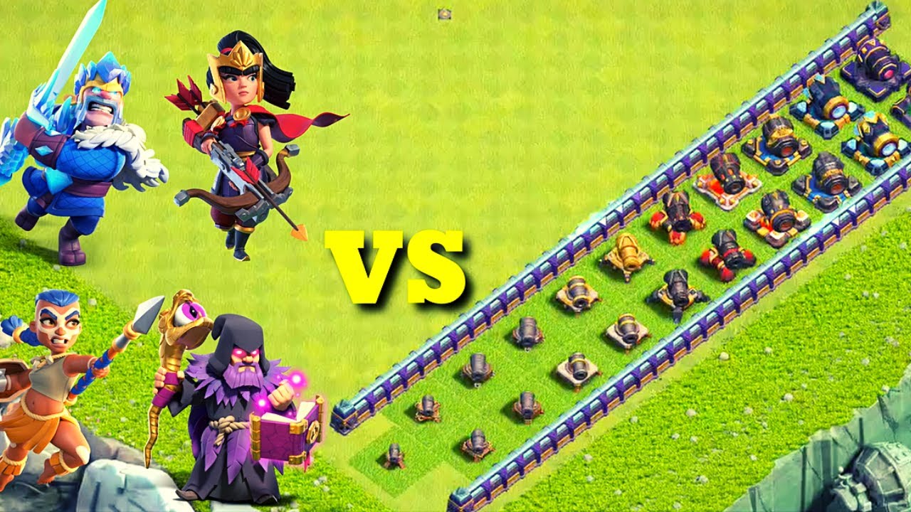 "Unbeatable? Max Heroes vs All Level Cannon Formation in CoC" - YouTube