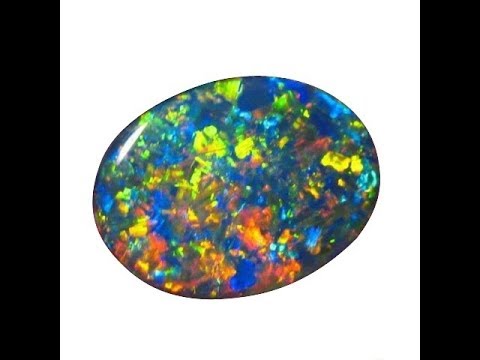 Large 11.40 ct Australian Black Opal Lightning Ridge Gem Harlequin ...