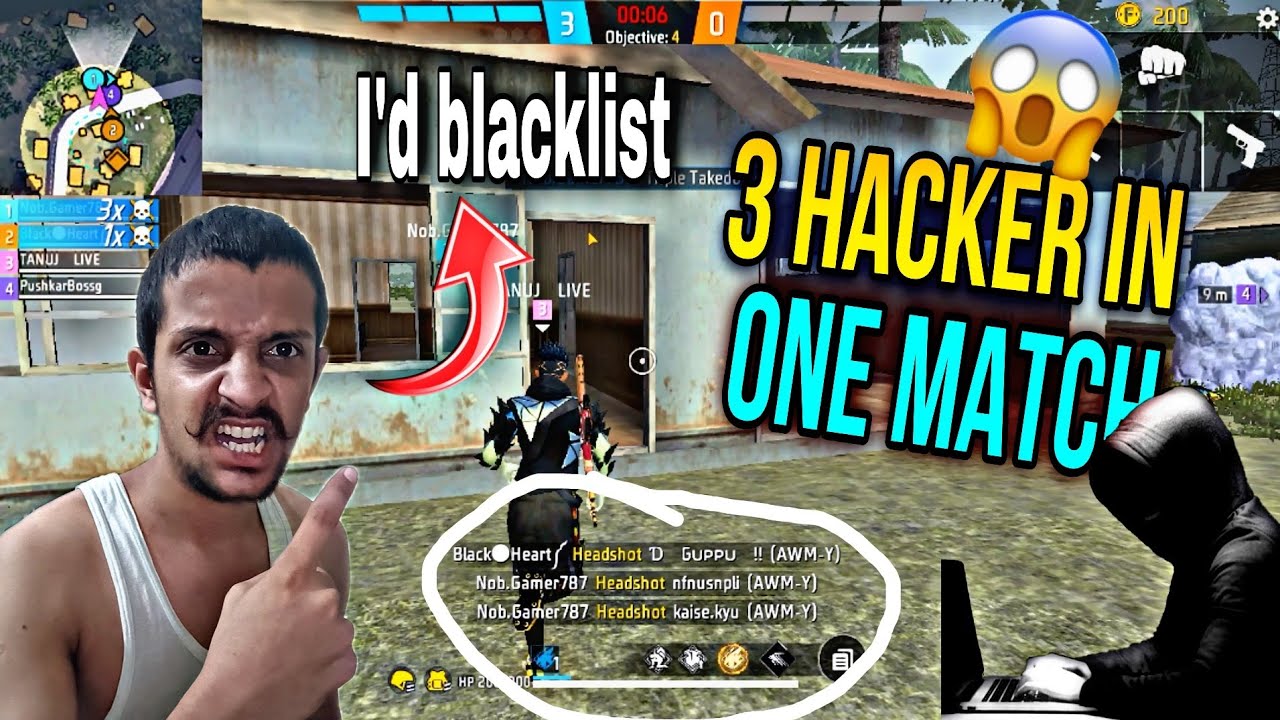 Hacker in free fire|| one match 3 jadugar || hacker gameplay #hacker # ...