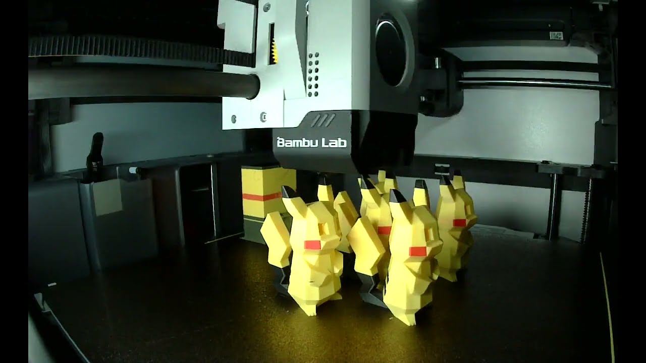 Bambu Lab X1 Series Multicolor Pikachu Timelapse - YouTube