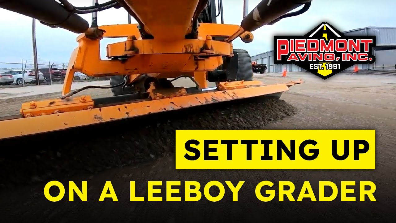 Different angles of a LeeBoy Grader setting up stone for Asphalt Paving ...