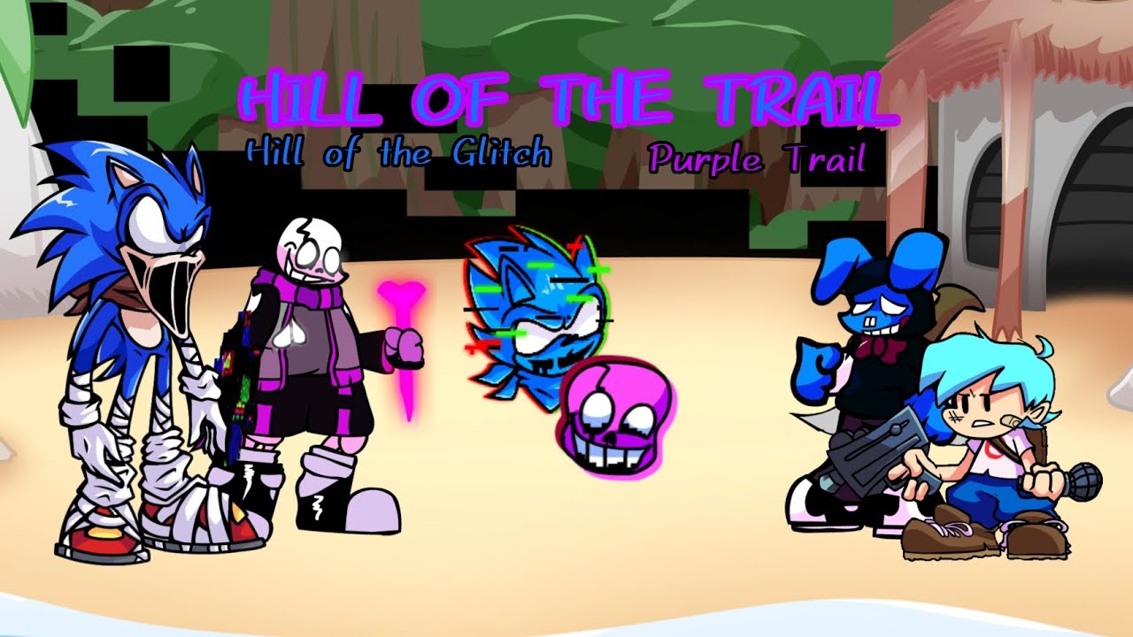 FNF Hill of the Trail ( Hill of the Glitch x Purple Trail ) Mashup ...