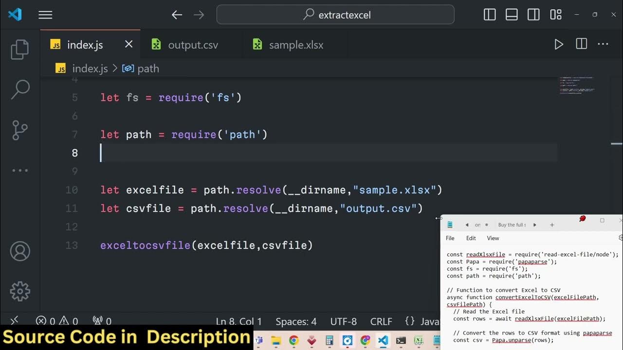 Node.js Papaparse Tutorial to Parse & Read Excel File & Export to CSV Using read-excel file ...