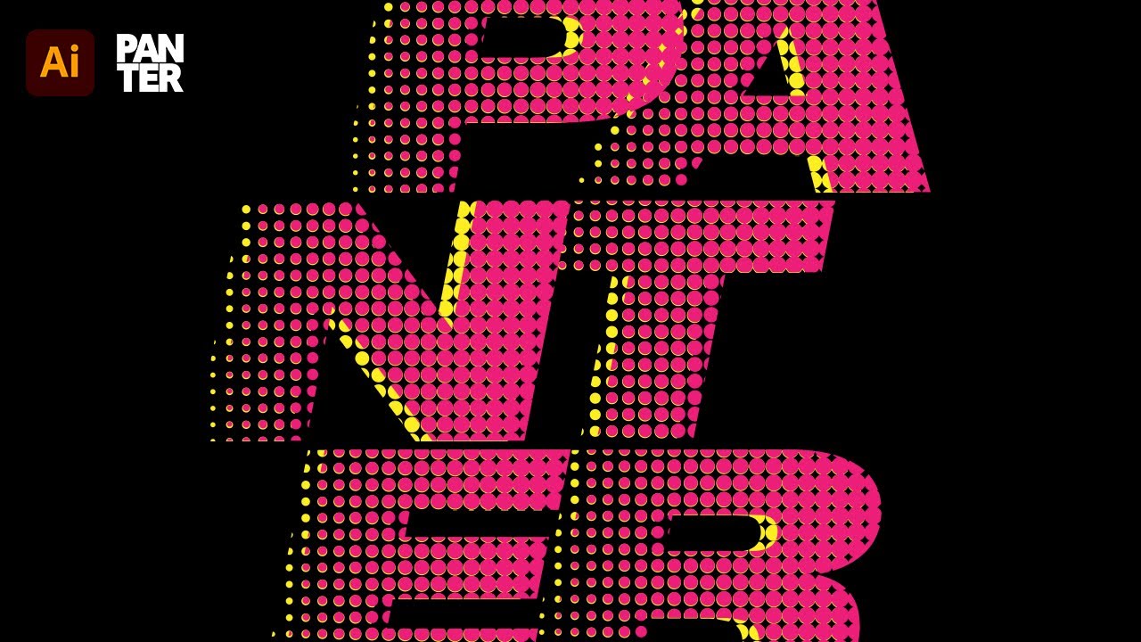 Halftone Text Effect in Illustrator - YouTube