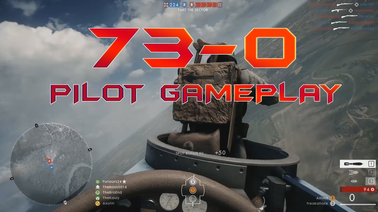 Battlefield 1 | Bomber pilot 73-0 gameplay - YouTube