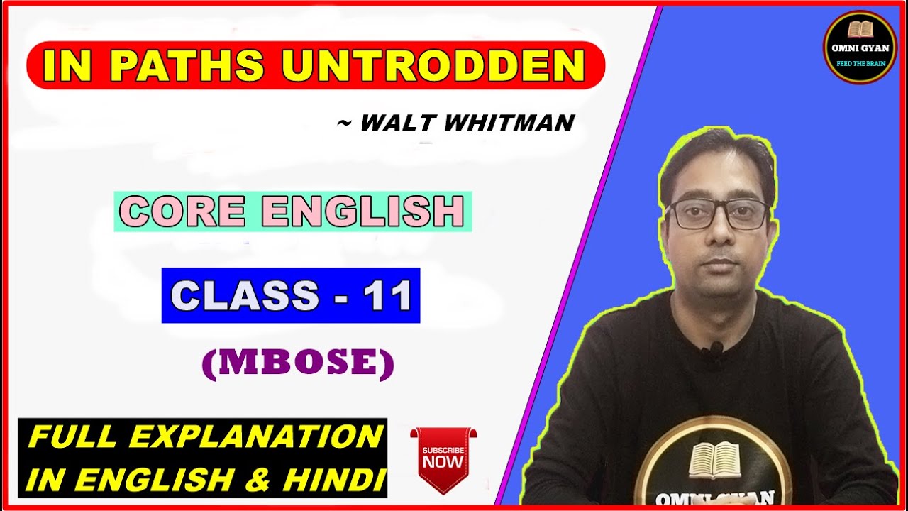 In Paths Untrodden By Walt Whitman || Full Explanation || English ...