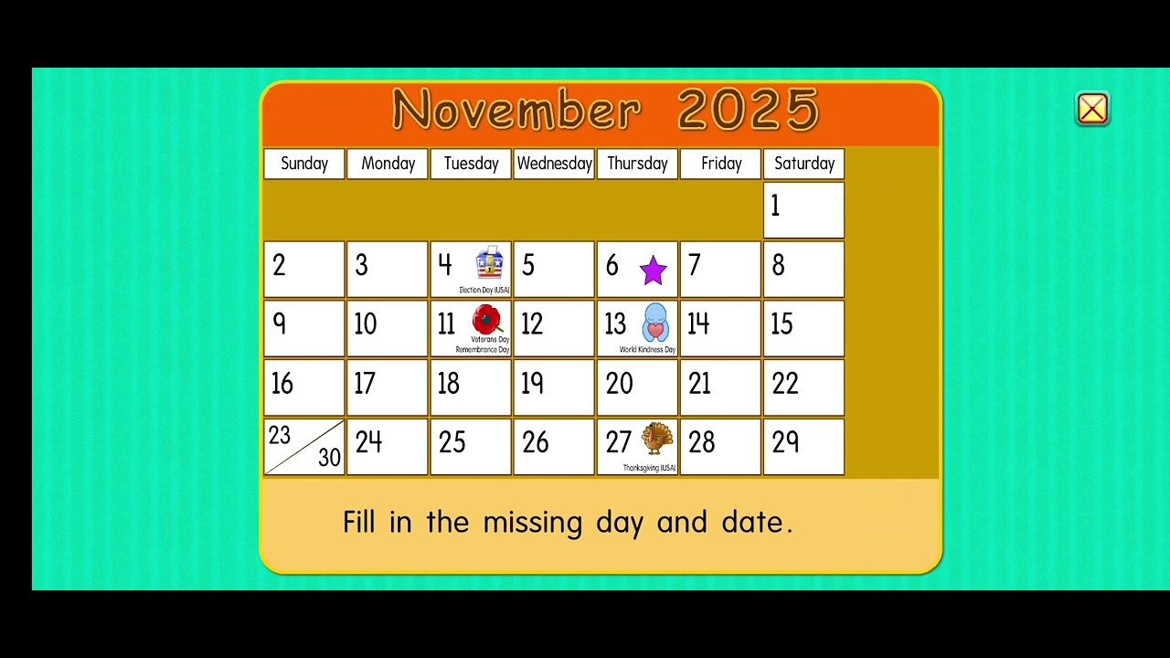 Starfall calendars: November, 6, 2025 - YouTube