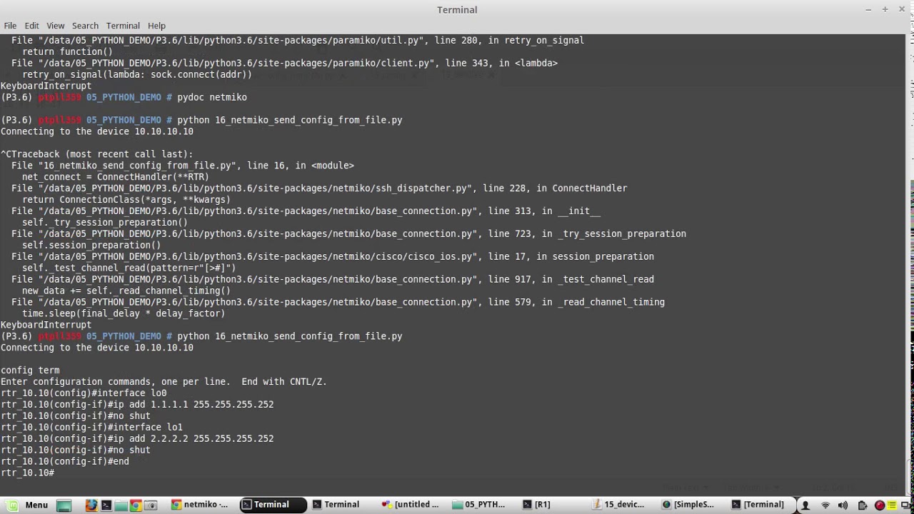Python Learning For Network Engineers Part 20 Netmiko Cisco Use Sendconfigfromfile For 3665