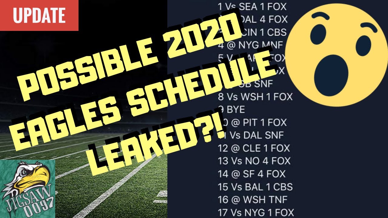 PHILADELPHIA EAGLES 2020 Schedule LEAKED?! - YouTube