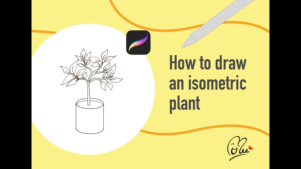 How to draw an isometric plant (1) - YouTube