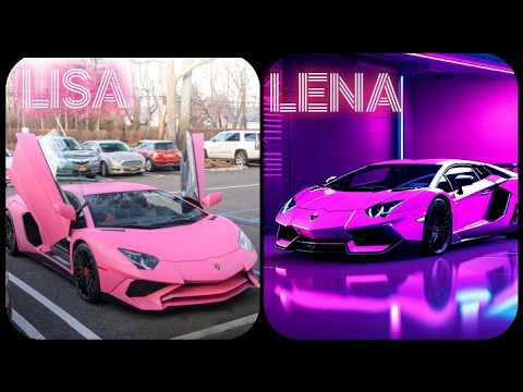 LISA VS LENA🌸 [Lamborghini/Fast cara/luxury cars EDITION] #lisaorlena # ...