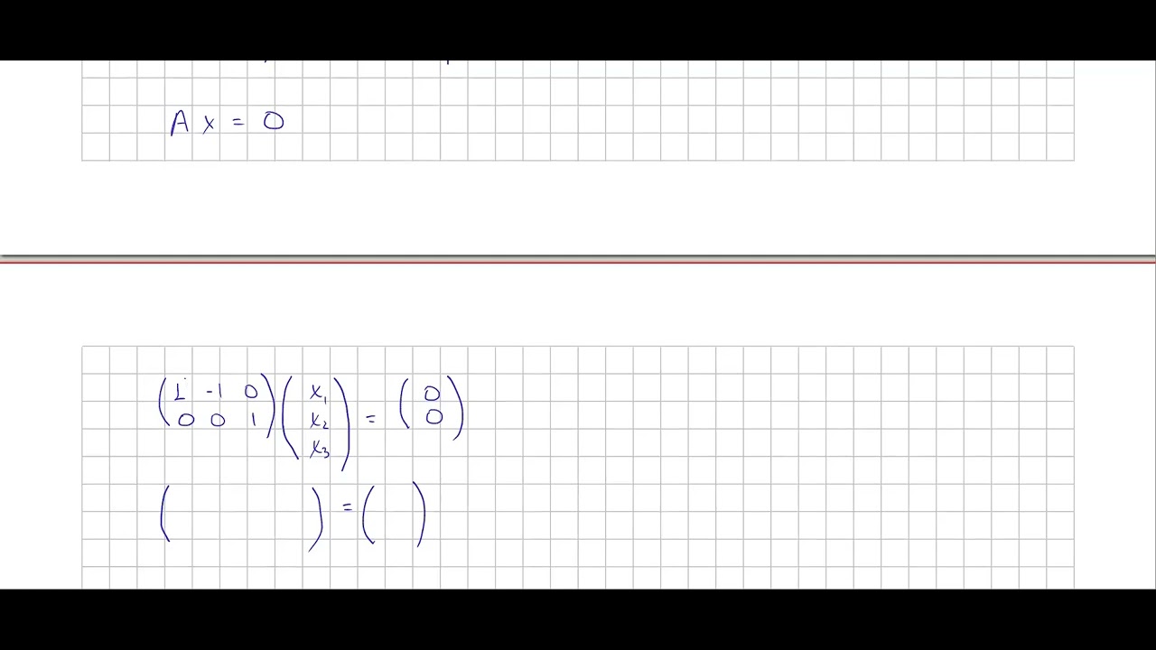 Espacio nulo de una matriz - YouTube