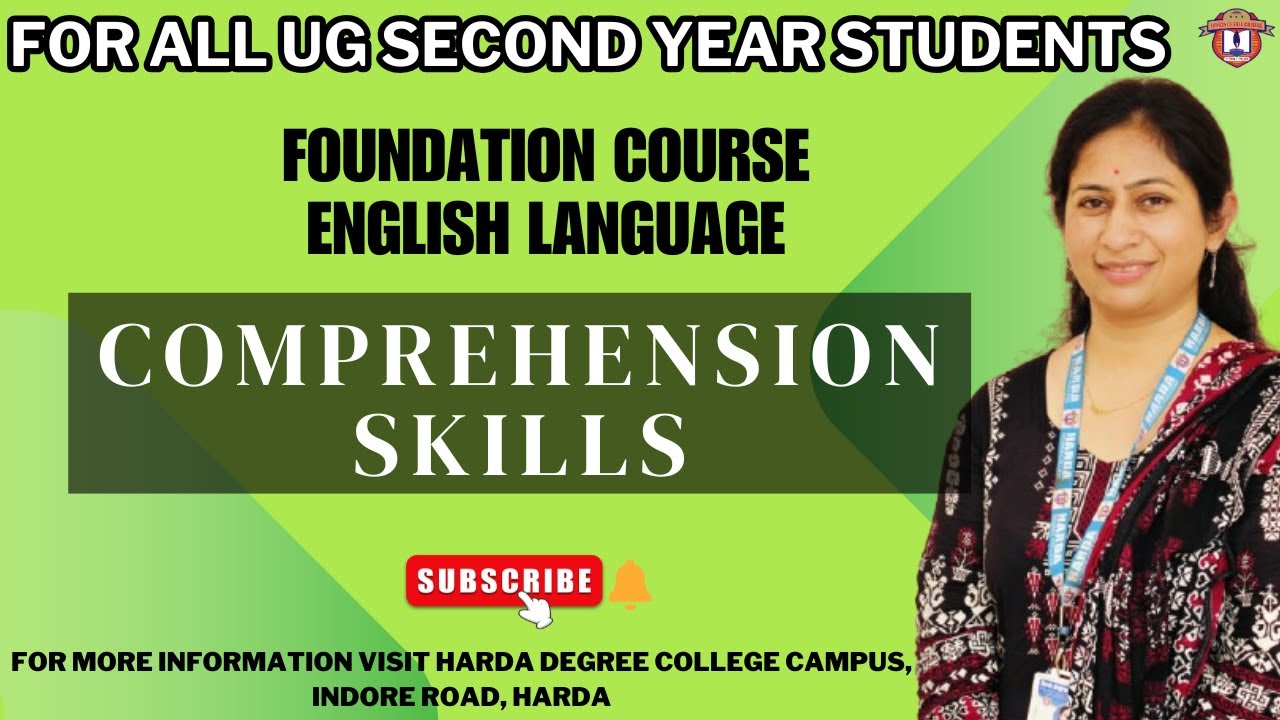 Foundation Course || English Language || Comprehension Skills || For UG ...