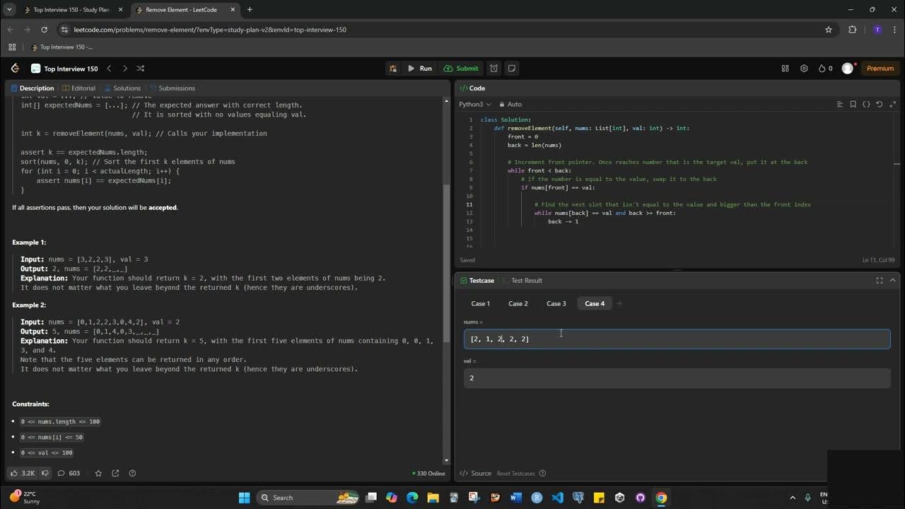 Leetcode Day 2 27 Remove Element Youtube 9647
