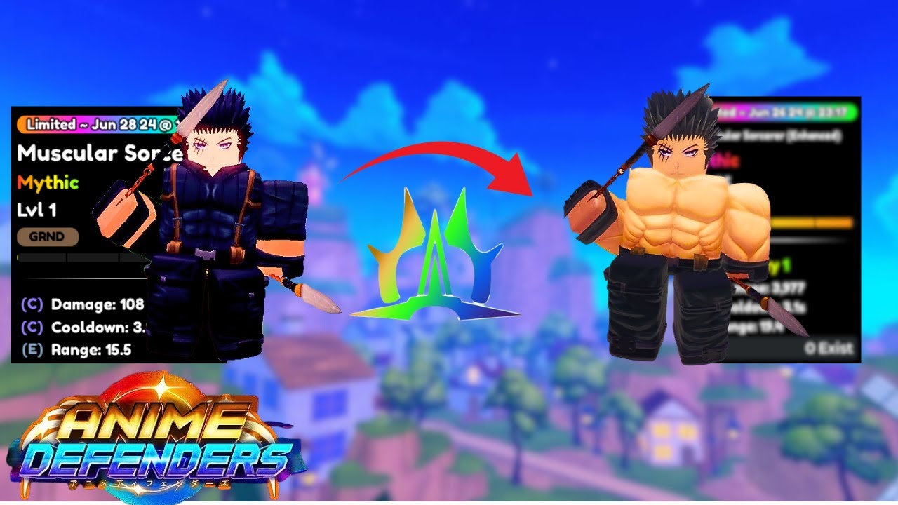 MUSCULAR SORCERER ALMIGHTY SHOWCASE IN ANIME DEFENDERS - YouTube