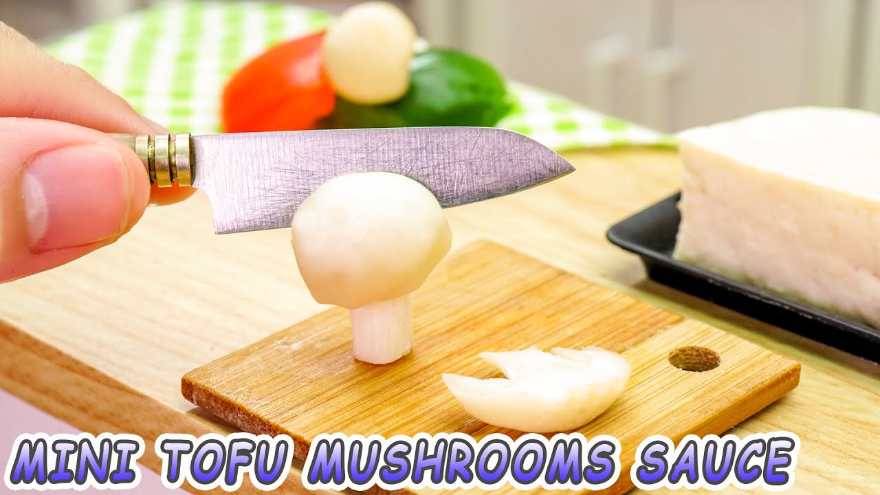 Delicious Miniature Mushrooms Sauce with Tofu | Best Mini Food by Tiny ...