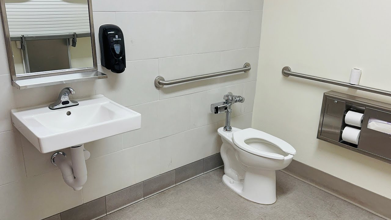 All Gender Restroom Tour | American Standard Madera Toilet Flush ...