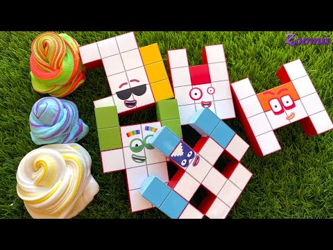 Numberblocks - New Looking CLAY Slime with Mini Heart Coloring! Video ...