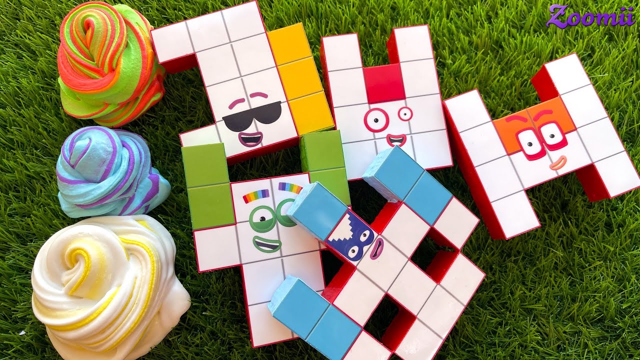 Numberblocks - New Looking CLAY Slime with Mini Heart Coloring! Video ...